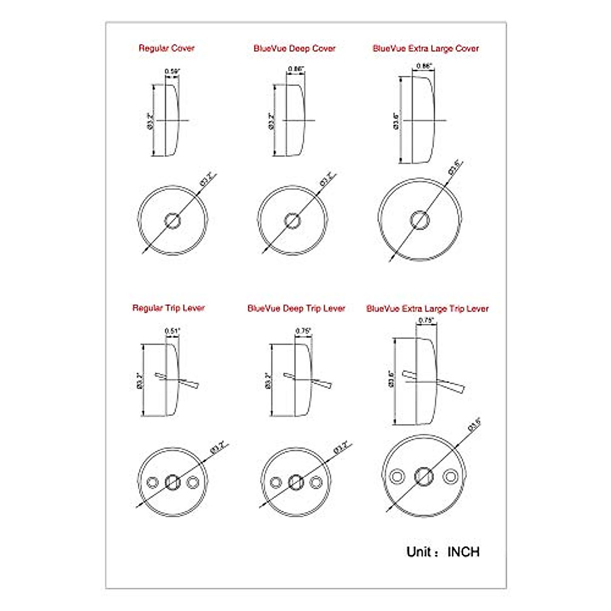 BlueVue 3-5/8" Big Overflow Gasket Kit with Overflow Cover for Stopping Tub Leaks, Brushed Nickel