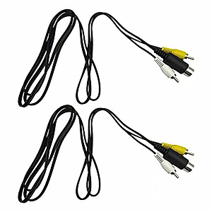 GRABOTE Pack of 2 6FT RCA TV AV Audio Video Cord Cable fit for Sega Genesis 1 & Sega Master System