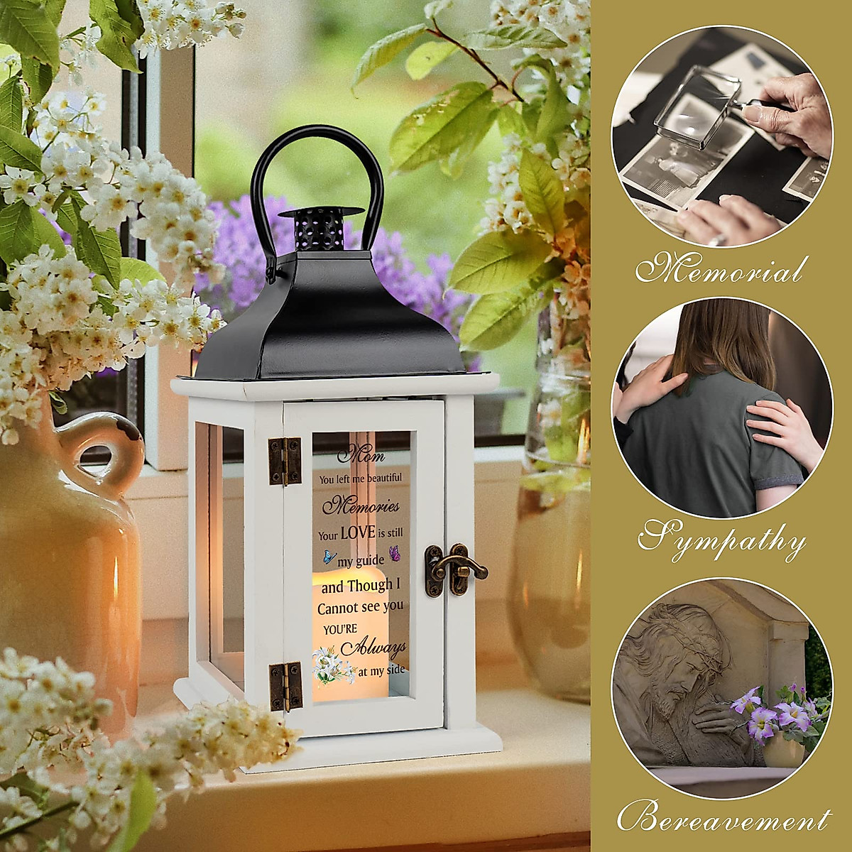 Memorial Lantern - Bereavement Sympathy Gifts for Loss of Mother Memorial Gifts for Loss of Mother Thoughtful Funeral Gifts for Loss of Mother Remembrance Gifts for Loss of Loved One