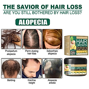 Hotiary Ginger Hair Growth Ointment Hair Regrowth Treatment Cream Moisturizing Scalp Massage Hair Follicle Hair Care Serum Essence Conditioner Sample 1 oz