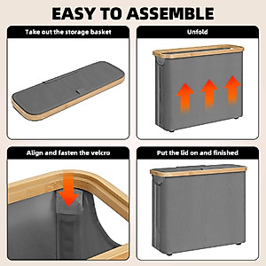 Foldable Toilet Paper Storage Basket with Lid and Handle for 12 Rolls, Waterproof Free Standing Toilet Paper Holder Stand, Bathroom Organizer Cabinet Container, Toilet Tissue Storage Bin for RV Closet