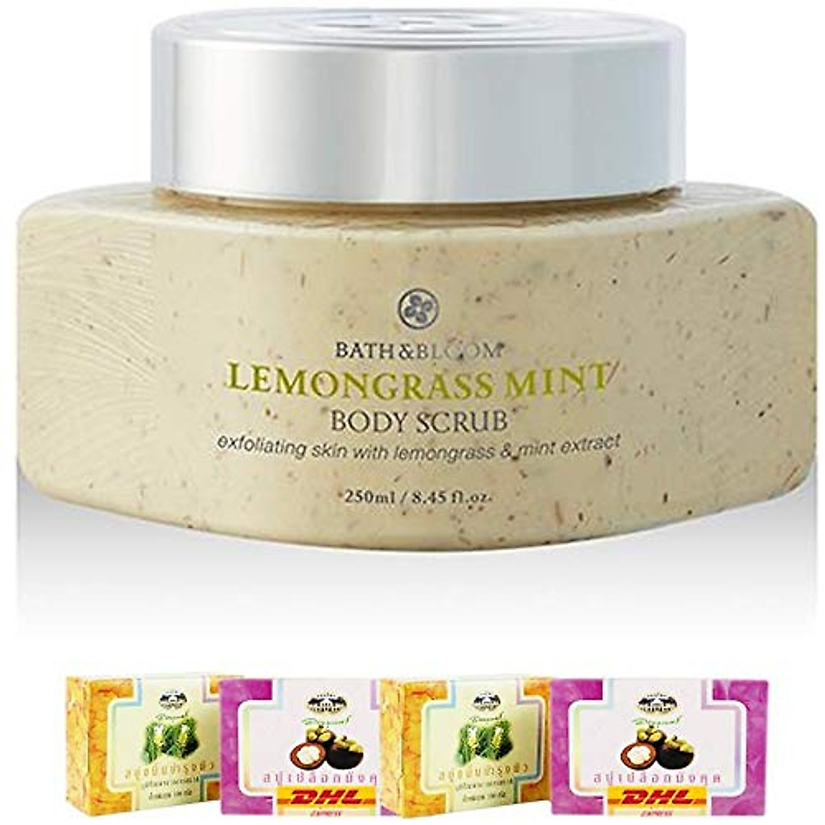 BATH & BLOOM LEMONGRASS MINT BODY SCRUB 200 ML. DHL EXPRESS NEW!! VALUE PACKS (PACKS OF 1) [GET FREE TOMATO FACIAL MASK]