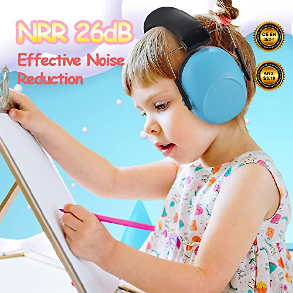 Onhear Kids Noise Cancelling Headphones, SNR 28 dB Kids Ear Protection Earmuffs for Autism, Toddler, Children, Noise Cancelling Sound Proof Earmuffs/Headphones for Concerts, Air Shows, Fireworks