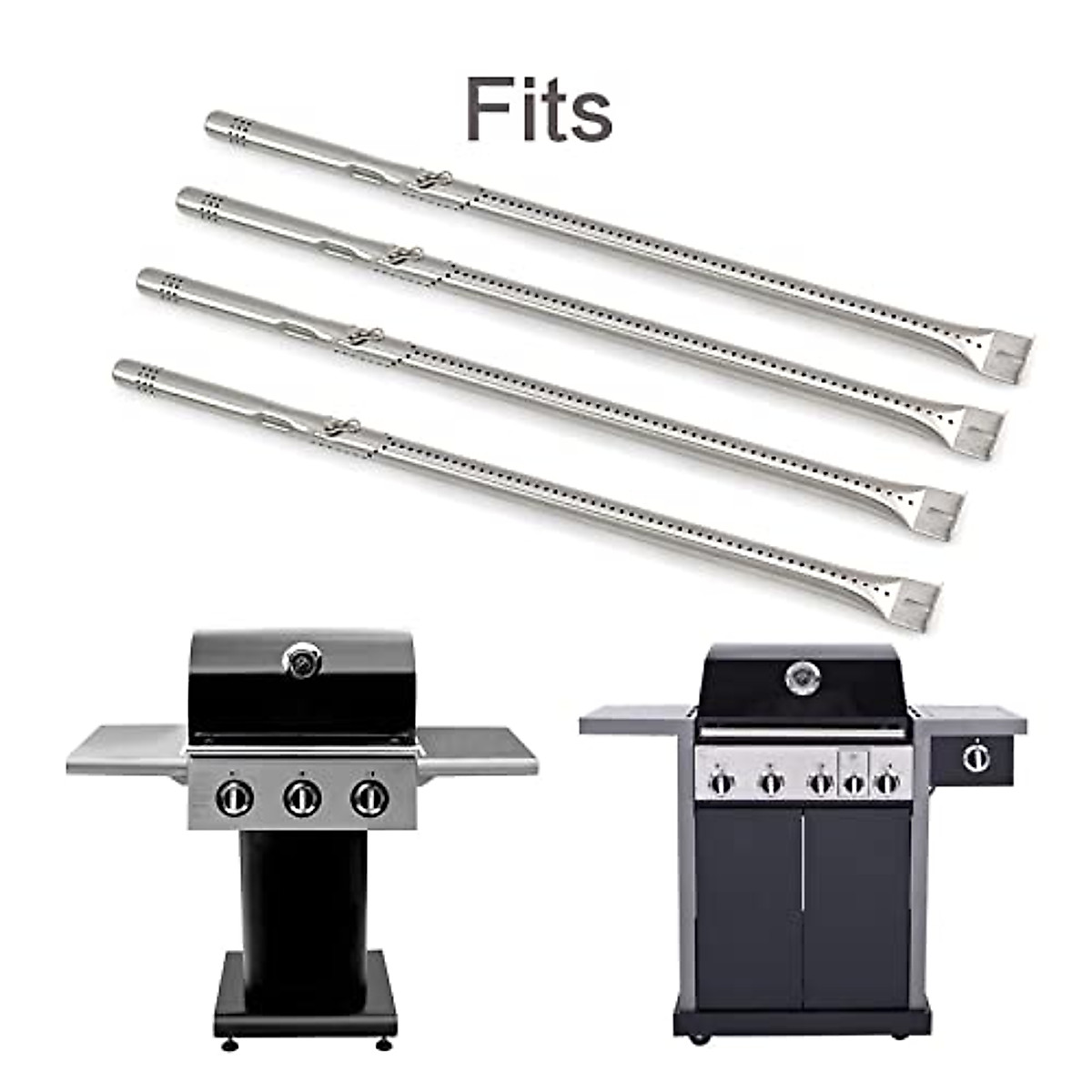 Grill Burner Tube for Charbroil 463347518 463243518 463275517 463373019 463275717, Charbroil Performance 475 Burner Gas Grill Replacement G470-5200-W1 G321-4C00-W1, Stainless Steel, 17 3/4", 4 Pack