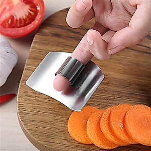 Jupswan Stainless Steel Finger Guards for Cutting Knife Cutting Protector Kitchen Tool Guard Finger Protector Avoid Hurting When Slicing and Chopping 2 Pack