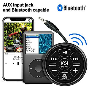 NVX XUBT4 Universal Marine Grade Bluetooth 4.0 Audio Receiver & Controller for Boats/Cars/ATV
