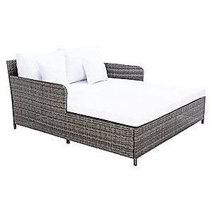 Safavieh Outdoor Collection Cadeo Grey Brown/White Cushion Daybed PAT7500C