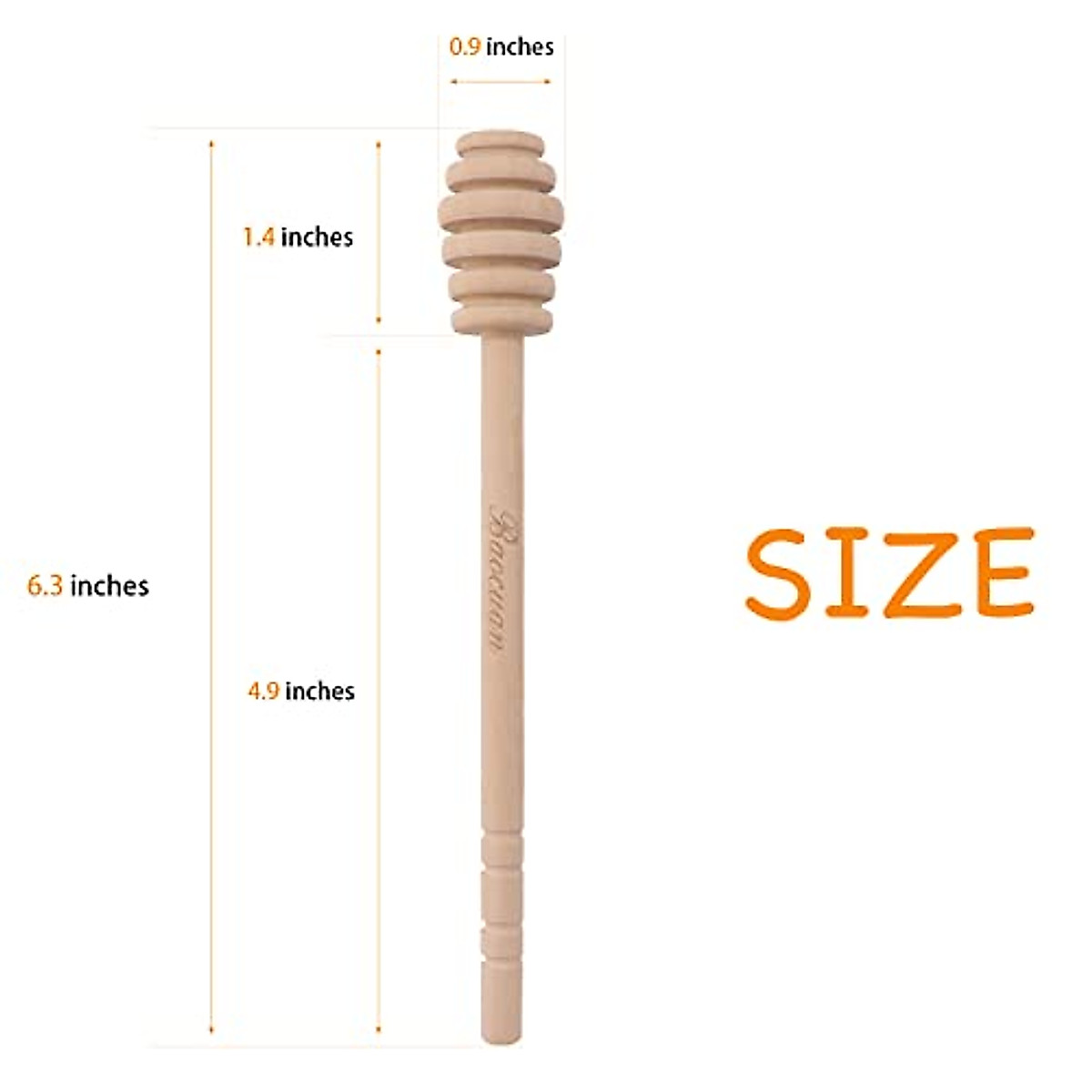 Baocuan 5 Pcs 6.3 Inch Honey Dipper Sticks,Mini Wooden Honeycomb Stick-Honey Stirrer Stick for Honey Jar Dispense Drizzle Honey and Wedding Party Gift