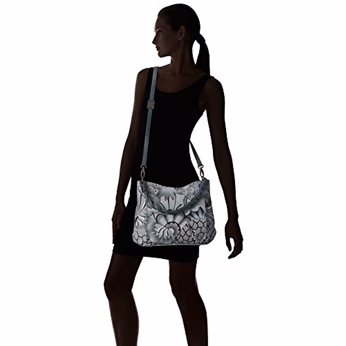 Anna by Anuschka womens genuine Top Handle Handbag, Patchwork Pewter, One Size US