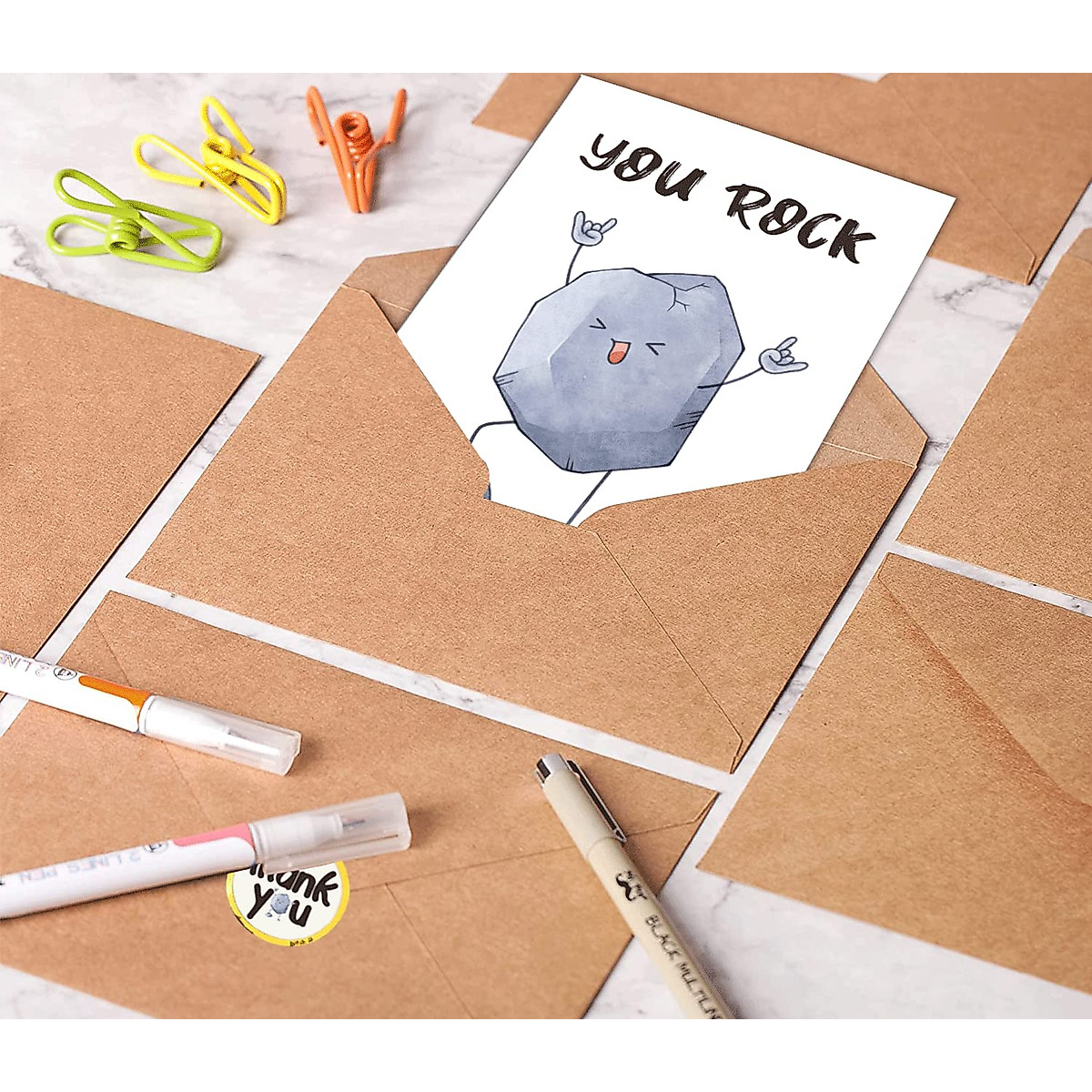 40 Funny Thank You Cards wtih Envelopes & Stickers,Pun Greeting Note Cards 4 x 6 in,Bulk Boxed Set Assortment Blank Notecards Card Great for Employee Teachers Friends Business Coworker Gratitude Appreciation