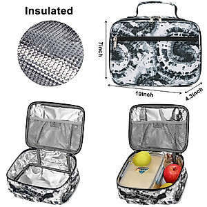 Joyfulife Girls Backpacks, Tie Dye Backpack for Girls Kids Bookbags School Backpack with Lunch Box (Tie Dye Black)