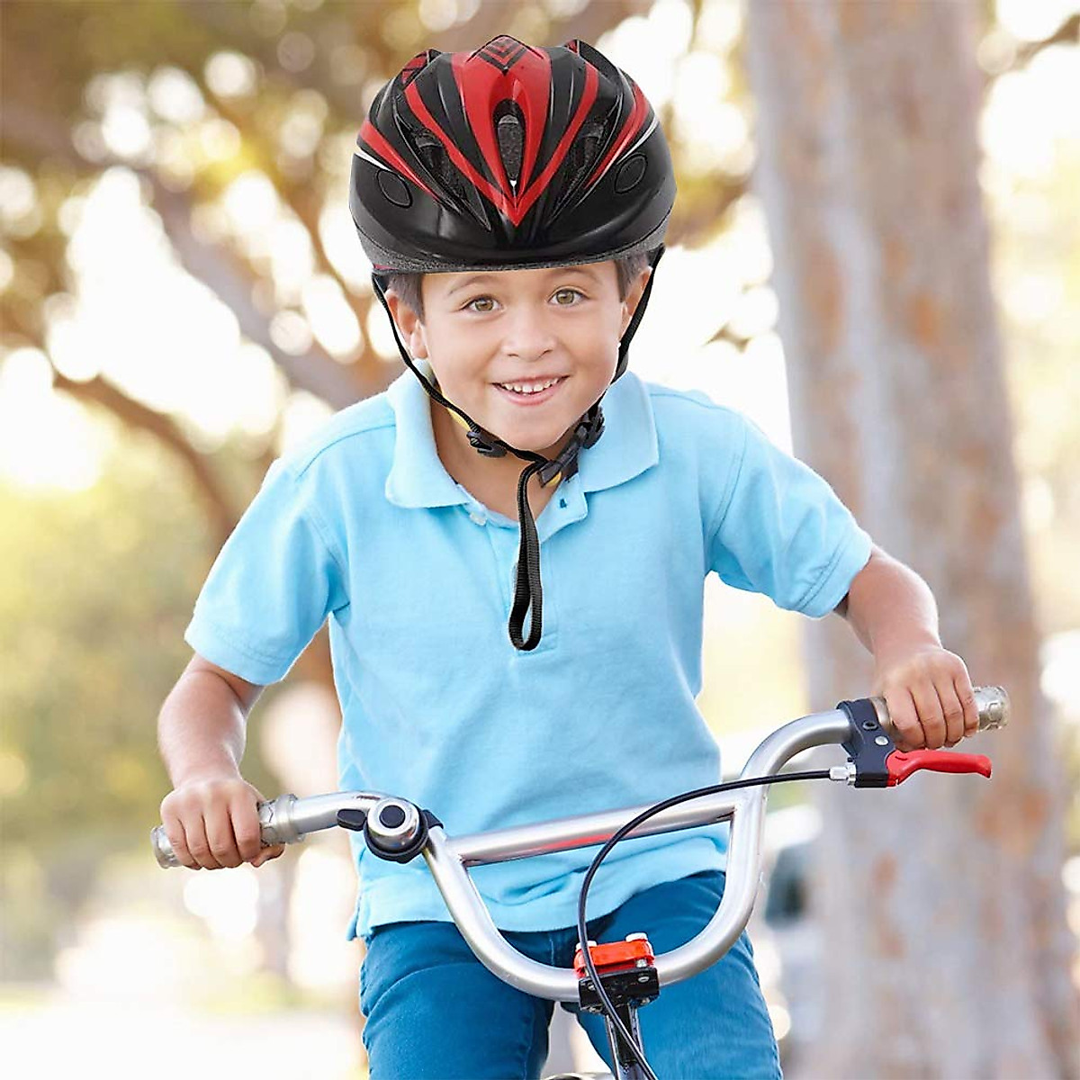 Oeyliz Kids Bike Helmet Toddler Helmet Adjustable Toddler Bike Helmet Ages 3-8 Years Old Multi-Sport for Bicycle Cycling Skate Scooter Boys Girls Bike Helmet（Black Red）