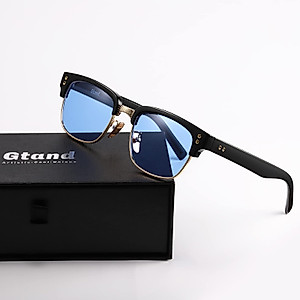 Gtand Vintage Retro Rectangle TR90 Frame Sunglasses For Men Women Fashion Semi-Rimless Metal Sun Glasses Eyewear