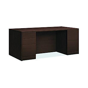 HON Double 72"W Desk, Mocha