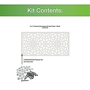 Barrette Outdoor Living 73030569 Fretwork Decorative Screen Panel, White