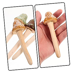 NUSITOU 6pcs Mushroom Ornament Flower Pots Micro Mushroom Miniature Mushroom Small Mushroom Garden Decoration Mushroom Statue Mushroom Decorations Variety Wood Pile Ceramics