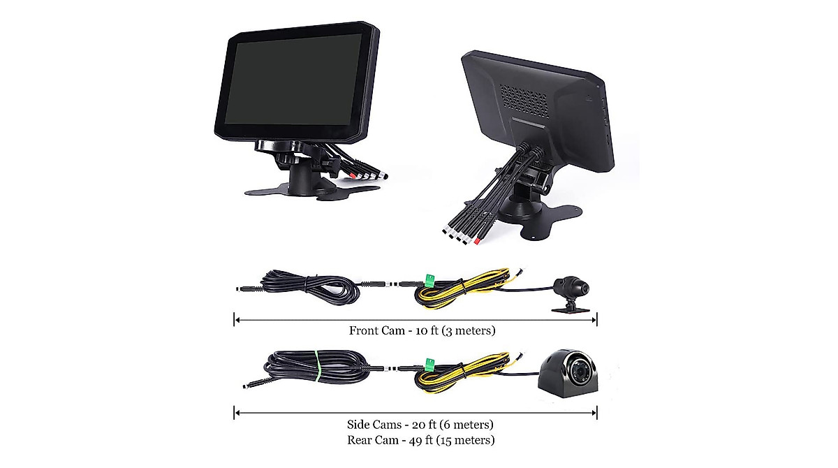 VSYSTO 4CH Truck Dash Cam: Front, Side & Rear Security DVR