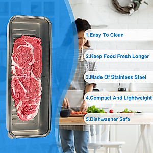 Upmely Bacon Container for Refrigerator, 304 Stainless Steel Container for Fridge, Bacon Fresh Keeper Deli Meat Saver, Airtight Bacon Storage Container with Lids, Dishwasher Safe