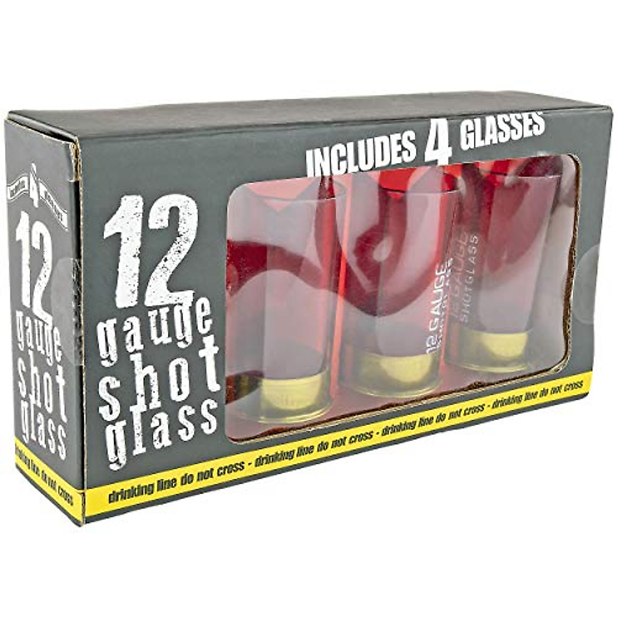Fairly Odd Novelties 12 Gauge Shotgun Shell Shot Glasses Funny Gun Hunting Father's Day Dad Novelty Gag Gifts, Set of 4 Shot Gun Shell Shot Glasses, perfect Redneck Gifts! FON-10052