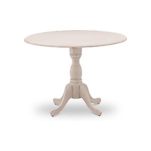 HomeStock Artistic Accomplishment Antique Round Dining Table Made of Sturdy Wood, Round Table Top with Pedestal Base, Ideal for Small Dining Areas, Compact Dining Table with Dropleaf, 42 x 42 Inch