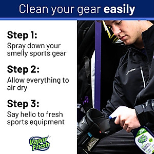 Vapor Fresh Sports Cleaner and Deodorizer - Sports Gear Odor Eliminator, Boxing Glove Deodorizer, Gym Equipment Spray, Natural and Plant Based, 16 Fl Oz (3-Pack)