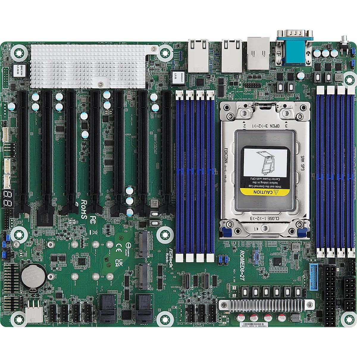 Asrock Rack ROMED8-2T/BCM ATX Server Motherboard AMD EPYC™ 7003 (with AMD 3D V-Cache™ Technology*)/7002 Series Processors SP3 (LGA 4094) Dual 10GbE