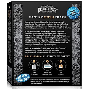 Dr. Killigan's Premium Pantry Moth Traps with Pheromones Prime | Non-Toxic Sticky Glue Trap for Food and Cupboard Moths in Your Kitchen | How to Get Rid of Moths | Organic (6, Black)