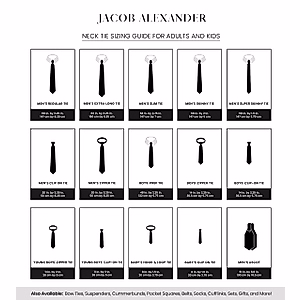 Jacob Alexander Uniform Solid Clip-On Tie with Buttonholes - XL 24 inch - Black