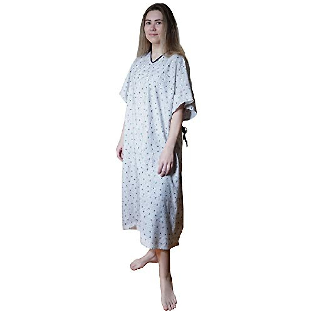 Careoutfit Hospital Gown IV - One Size Fits All (Small - 2XL) - Tie Back - Sailboats Print (3)