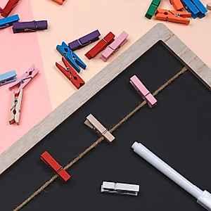 Incraftables Mini Clothes Pins for Crafts 100pcs. Colored Wooden Small Clothes Pins for Photos. Tiny Clothespins Clips for Baby Shower, Display Artwork, Hanging Clothes & Hanging Decorative (1¼ inch)