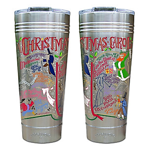 Catstudio Christmas Carol Thermal Tumbler | Triple Wall Insulation With Non Slip Bottom | Great Holiday and Christmas Travel Cup for Water, Coffee, Tea, or Smoothies