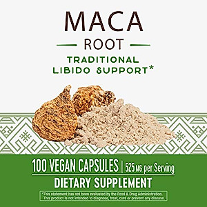 Nature's Way Maca Root, Traditional Libido, Energy, and Stamina Support*, 525mg per serving, 100 Vegan Capsules