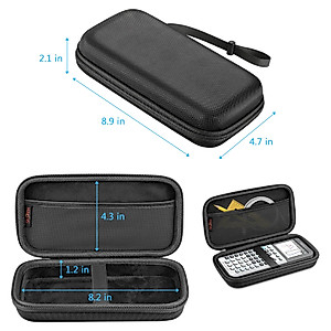 SKYREH Graphing Calculator Carrying Case for TI-84 Plus CE, Hard EVA Shockproof Protective Case for Texas Instruments TI-84 Plus CE/TI-83 Plus CE/TI-Nspire CX II CAS/Tl-Nspire-CX-ll (Black)