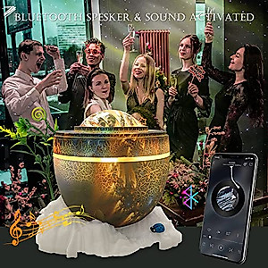 Star Aurora Galaxy Projector Dinosaur Egg Projector Night Light with Bluetooth,Timing Function,14 Colors Mixed Ocean Wave Move Star Lights for Birthday Party,Computer Room and Game Room Decoration