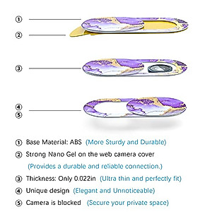 Wildnut Webcam Cover Slide, Camera Blocker for Laptop Protect Your Privacy and Security, Laptop Camera Cover Slide Ultra Thin Fits MacBook Air Pro iPhone iPad (River 3pcs)