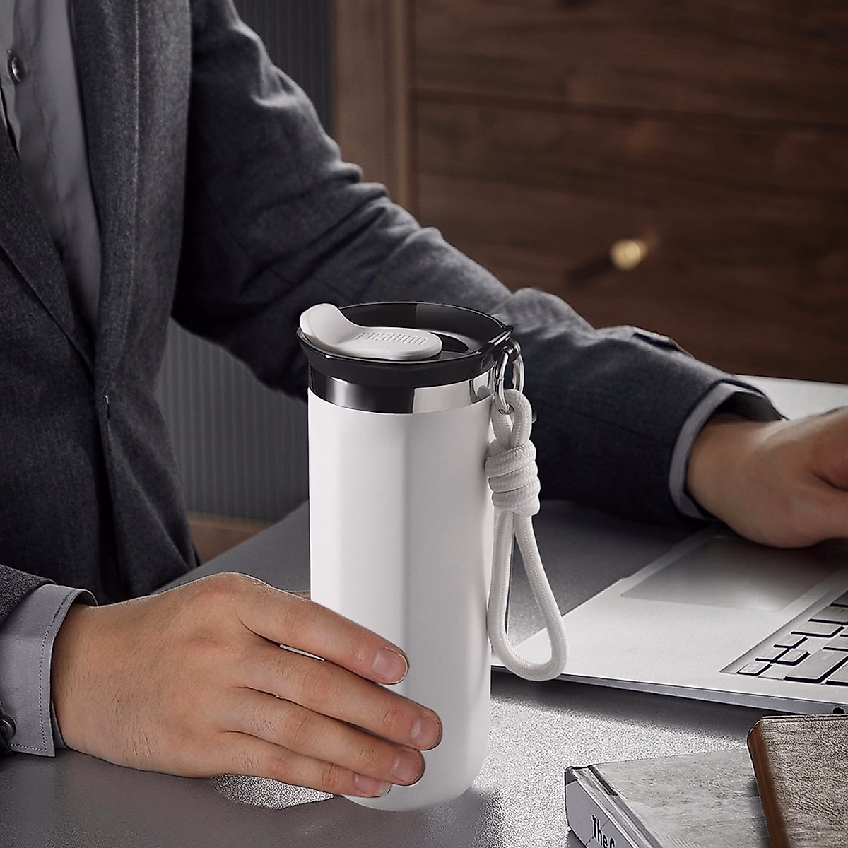 17oz Tumbler with Lid, Double Wall Vacuum Insulated Travel Tumbler, Stainless Steel Insulated Coffee Mug, Reusable, Leak-Proof, for Hot and Cold Drinks