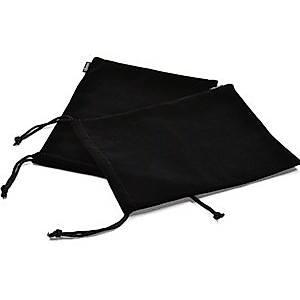 Cosmos Set of 2 Premium Black Travel Carry Drawstring Headphones Pouch Bag