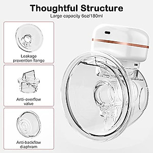 Breast Pump, Hands Free Breast Pump,Wearable Breast Pump, Electric Breast Pump 3 Mode & 9 Levels, 25mm Flange, 2 Pack