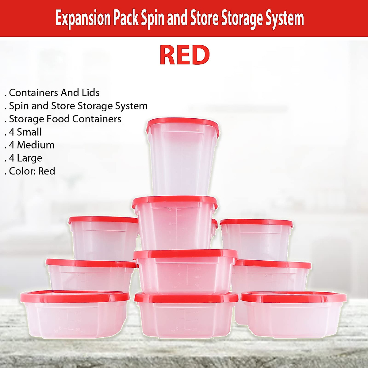 Expansion Pack For Use With Spin And Store Storage System As Seen on TV 12 Containers And Lids