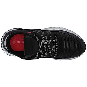 adidas Originals Women's Nite Jogger Sneaker, core Black/Shock Red/Silver Met, 7.5 M US