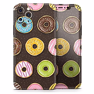 Design Skinz Yummy Colored Donuts v2 - DesignSkinz Protective Vinyl Decal Wrap Skin Cover Compatible with The Apple iPhone Xs Max (Full-Body, Screen Trim & Back Glass Skin)