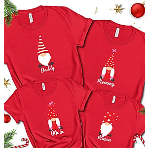 Personalized Christmas Family Gnomes T-Shirt For Family, Customized Merry Christmas Shirt, Custom Gnomes Tee, Funny Graphics Tee For Christmas, New Year Party T-Shirts, Customized Christmas Gnome Tee