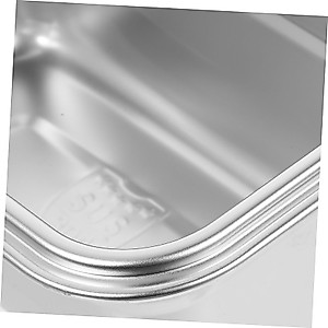 OUNONA 3pcs Ice Cream Box Stainless Steel Refrigerator Round Container with Lid Freezer Container Empty Ice Cream Containers Refrigerator Food Storage Bin Household Storage Box, 17X11X7CM, Silver