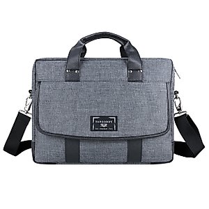 Compact Computer Case Business Shoulder Briefcase Crossbody Carrying Bag Tote Grey for Lenovo IdeaPad, ThinkPad, Y Series, Yoga, 100e Chromebook, 300e Chromebook