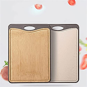 MMOOCO Chopping Board, Rectangle Double-Sided Classification Cutting Board Household Kitchen Small Bamboo Pping Board Rolling Board Tools (Color : Brown)