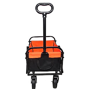 HJRTFLXC Folding cart That Does not Need to be Assembled Station Wagon, Grocery cart (Orange+Black Mini cart) (Black+Orange Mini cart)