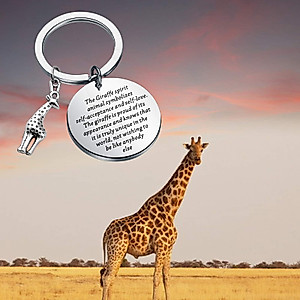ENSIANTH Giraffe Keychain Giraffe Lover Gift Inspirational Gift for Friend Giraffe Jewelry for Woman (Giraffe Keychain)