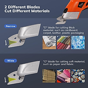 VLOXO Electric Scissors Replacement Blade, Cardboard Cutter Blade Multipurpose Home Electric Fabric Scissors Blade for Cutting Replacement for VLOXO CS4001 "O" and "D" Type Cutter 2 Pack Only Blades