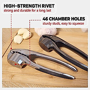 Garlic Press, Heavy Duty Garlic Mincer Ginger Press, Garlic Press Mincer, Professional Grade Garlic Crusher, Rustproof & Dishwasher Safe