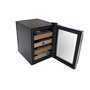 Prestige Import Group Clevelander Thermoelectric Cooler Humidor - Up to 250 Capacity - Color: Black w/Stainless Steel Door